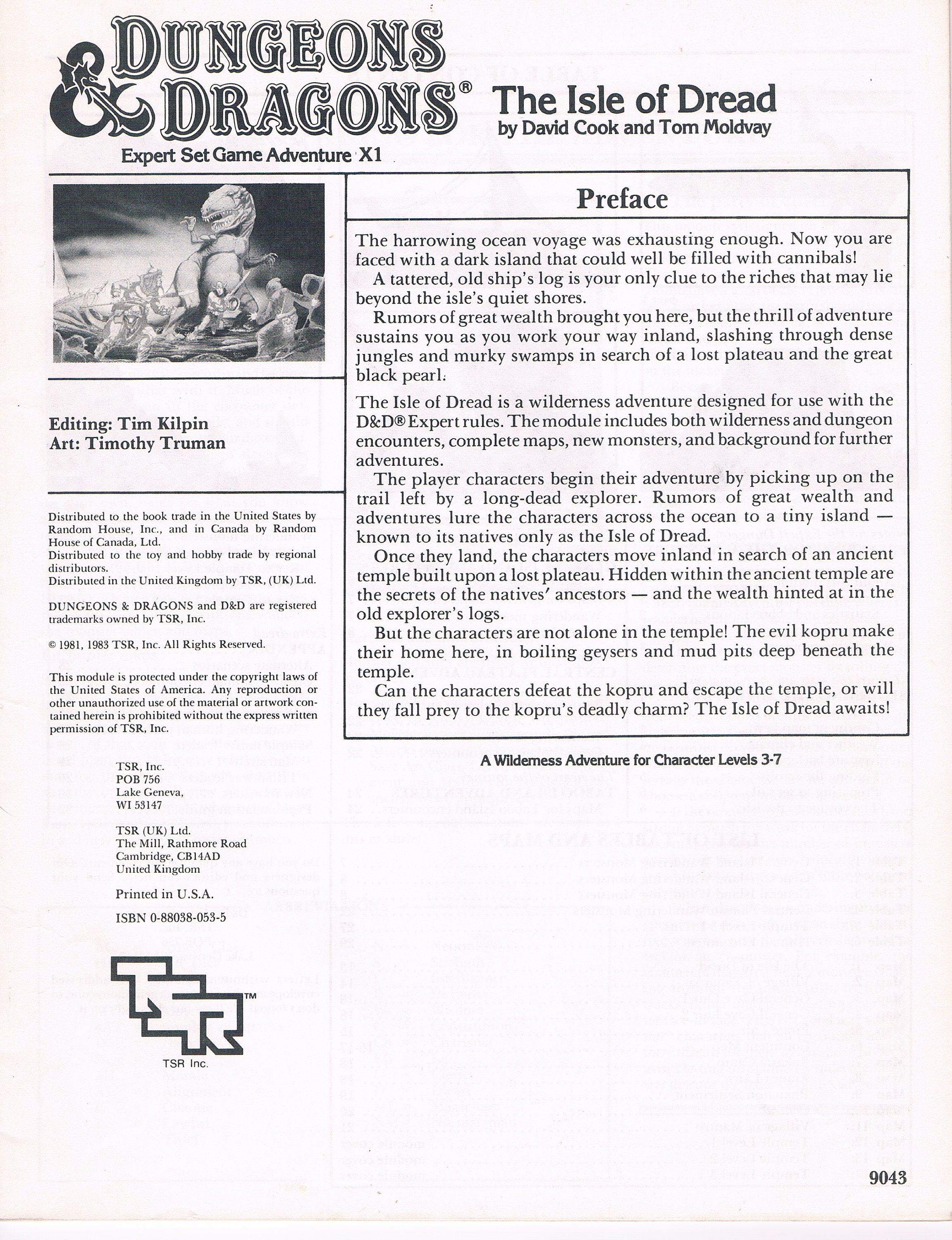 X1 the Isle of Dread TSR9043 Dungeons & Dragons Wilderness - Etsy