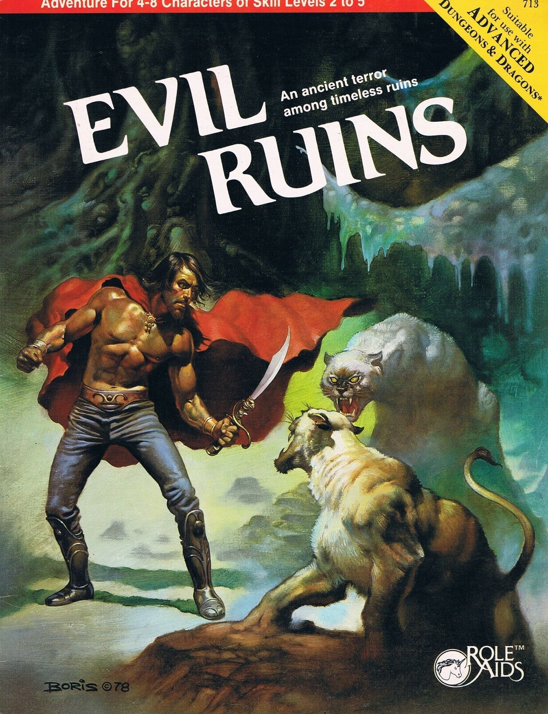 Vintage Role Aids Adventure Evil Ruins Suitable for Advanced Dungeons ...