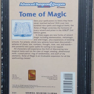 Tome of Magic Advanced Dungeons and Dragons 2nd Edition Vintage ...