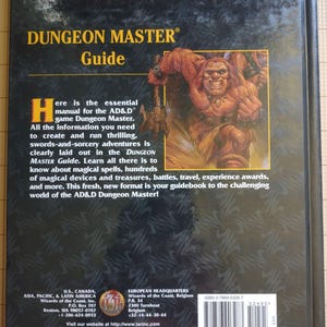 Dungeons and Dragons 2nd Edition Dungeon Master Guide TSR2160, Revised ...