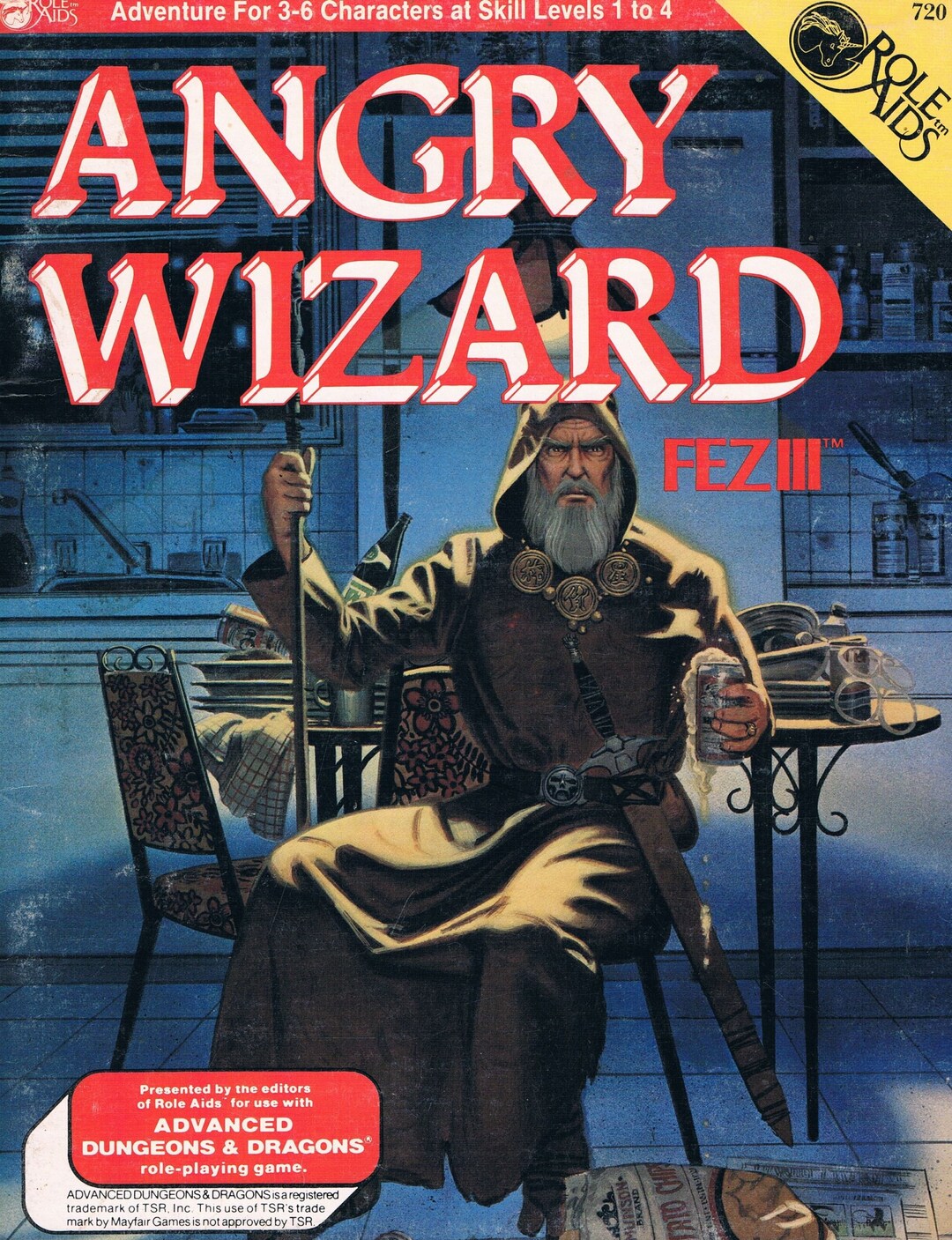 Vintage Role Aids Adventure Angry Wizard Fez III Suitable for Advanced ...