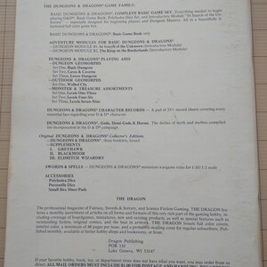 Basic Box Set TSR1001 for Dungeons and Dragons Vintage Gygax Holmes ...