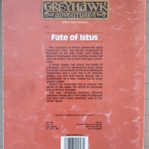 Dungeons and Dragons 2nd Edition Greyhawk Adventure WG8 Fate of Istus ...
