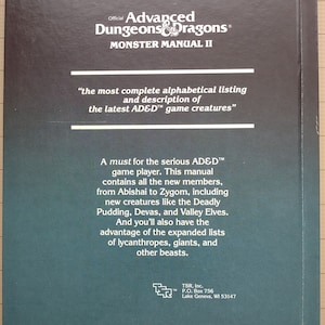 Advanced Dungeons & Dragons First Edition Monster Manual II by Gary ...