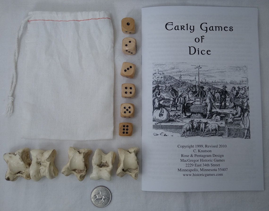 Set of Five Resin Knucklebones & Six Wooden Six Sided Dice - Etsy
