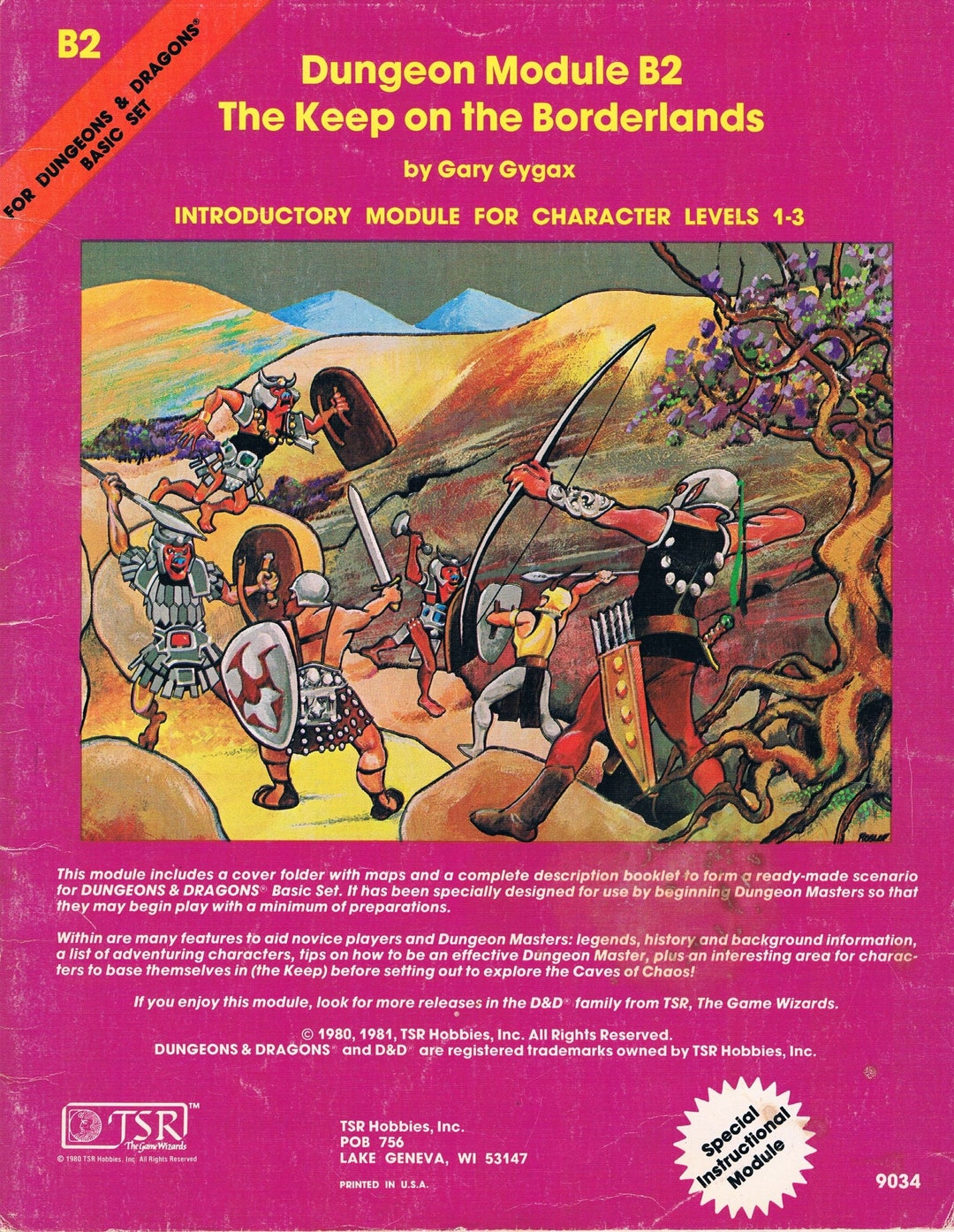 B2 Keep on the Borderlands Dungeons & Dragons Most Adventured in Module ...