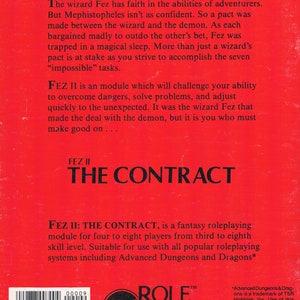 The Contract Fez II A Vintage Role Aids Adventure Suitable for Advanced ...