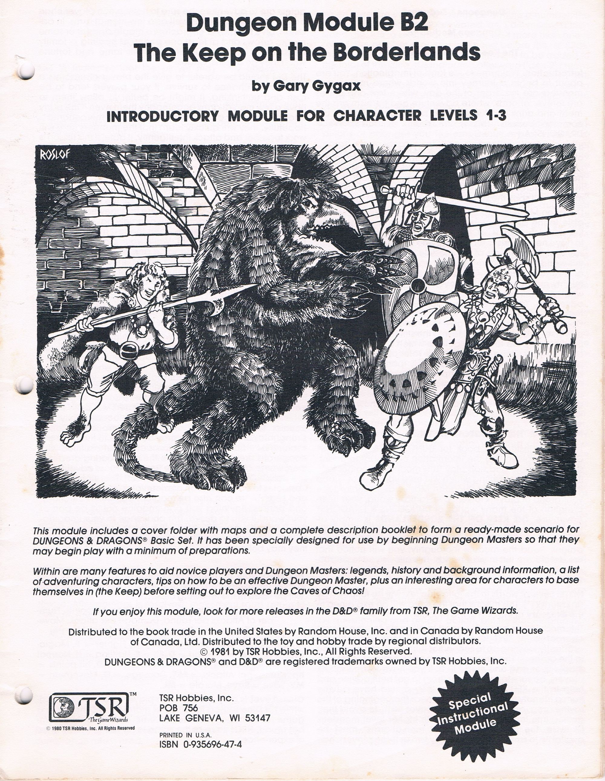 B2 Keep on the Borderlands Dungeons & Dragons Most Adventured - Etsy