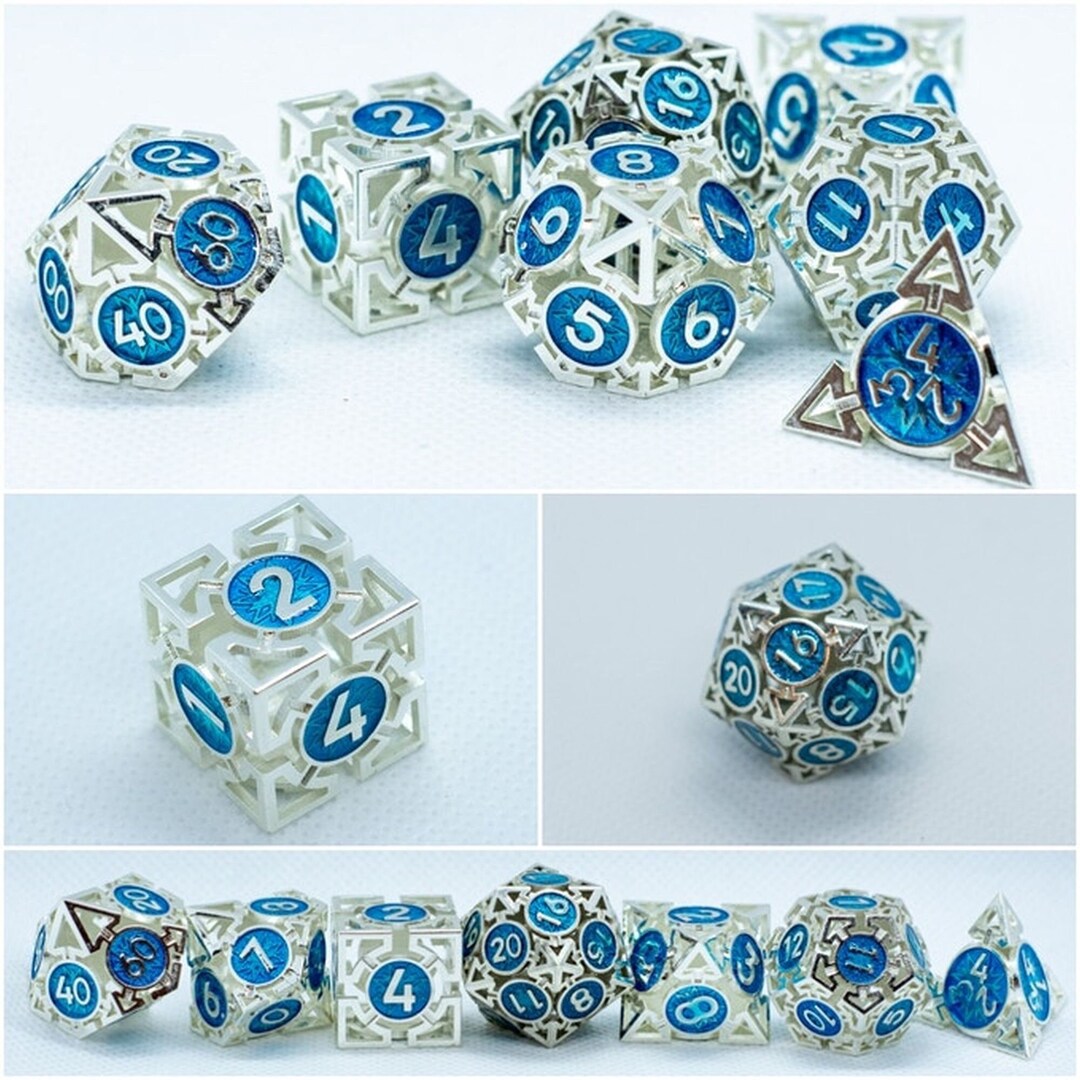Deadly Arrow Dice 7 Die Polyhedral Dice Set, Metal Dice Dungeons ...