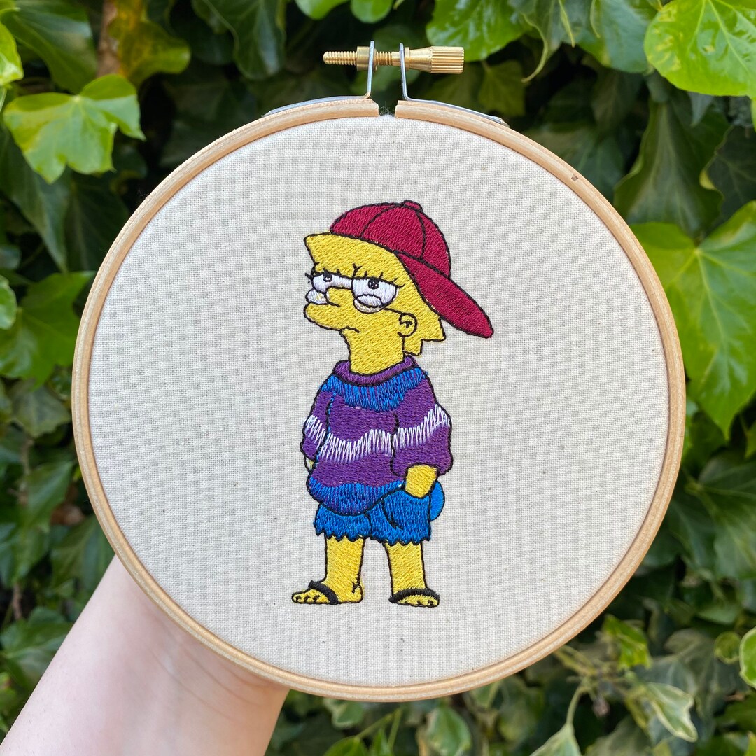Lisa Simpson Hippie 5 Inch Embroidery Hoop. - Etsy