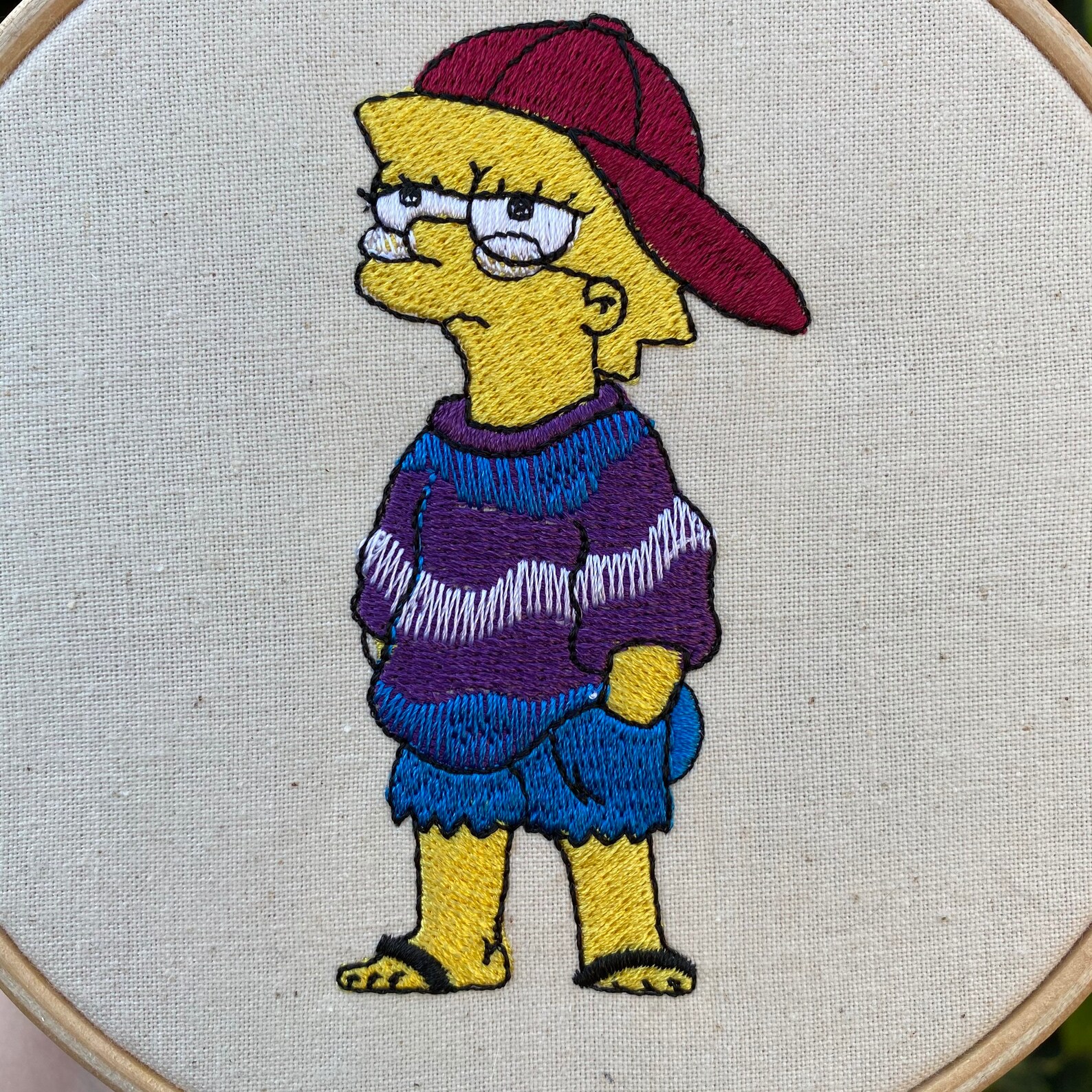 Lisa Simpson Hippie 5 Inch Embroidery Hoop. - Etsy