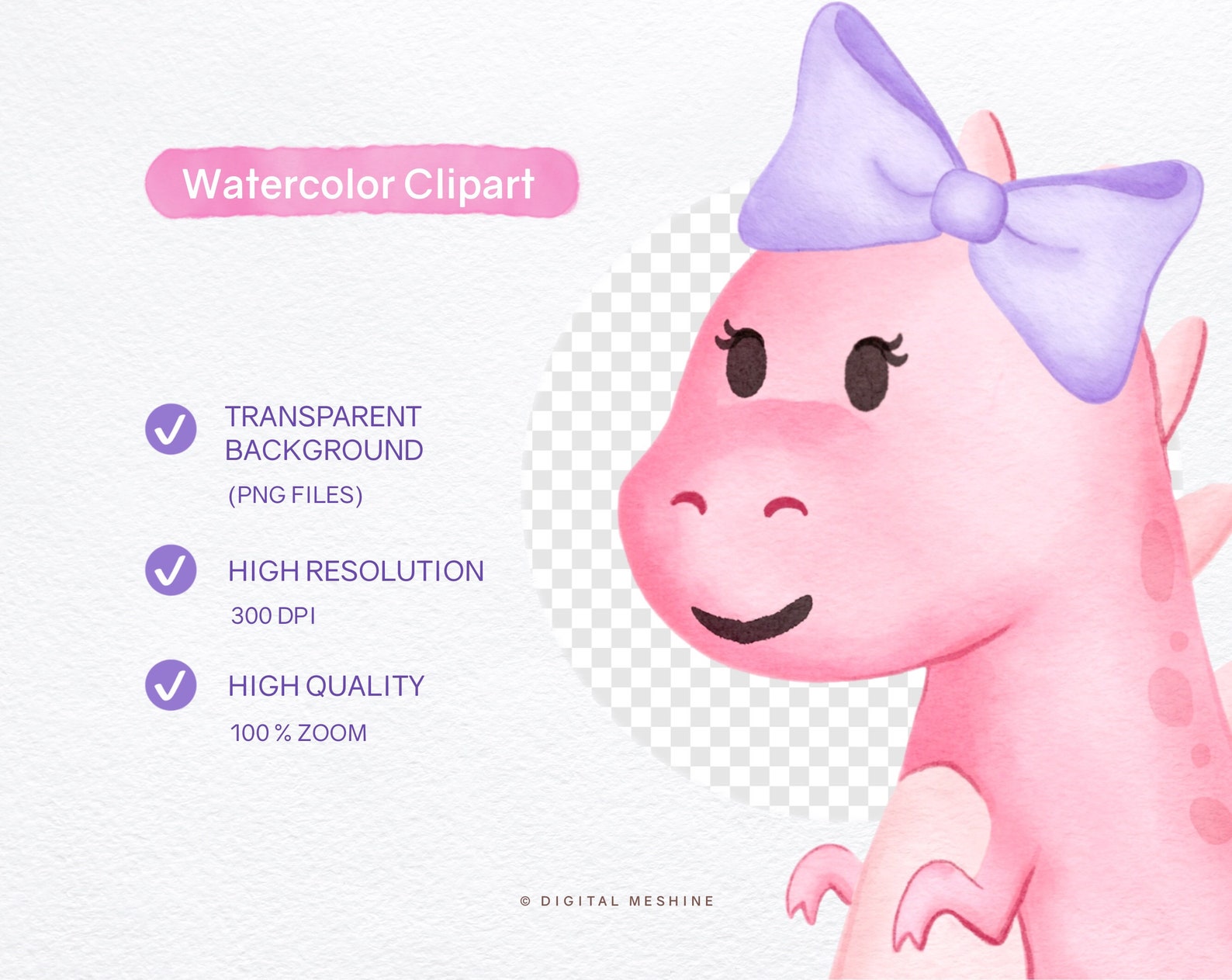 Girl Dinosaur Clipart Watercolor Dinosaur Clipart Baby Girl - Etsy ...