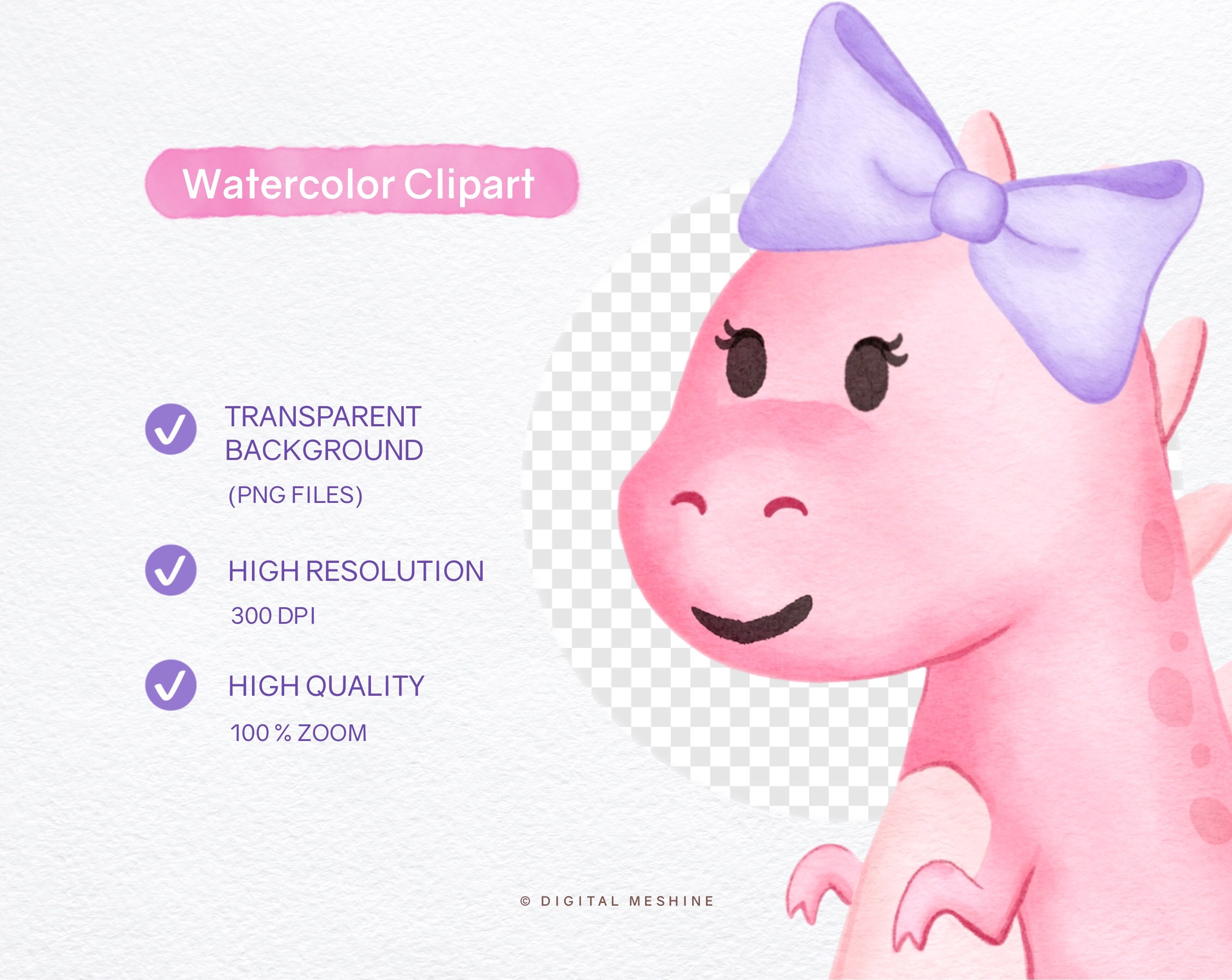 Girl Dinosaur Clipart Watercolor Dinosaur Clipart Baby Girl - Etsy ...