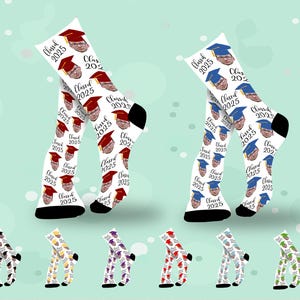 Custom Graduation Socks, Custom Face Socks, Graduation Gift for Him ...