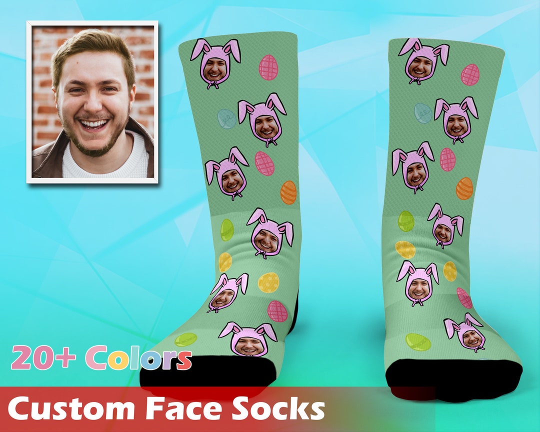 Custom Photo Socks, Easter Socks, Easter Egg Socks, Personalized Photo ...