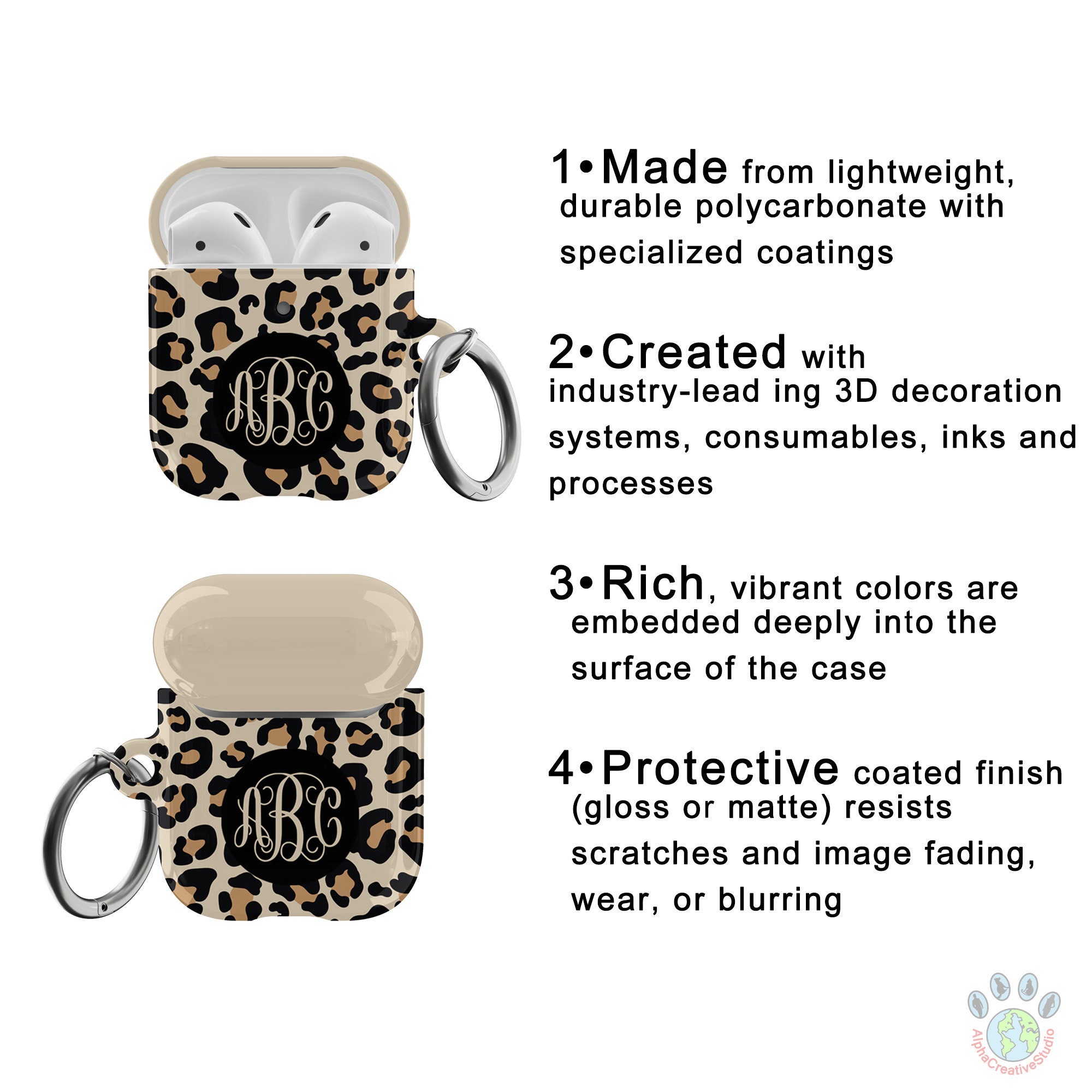 LEOPARD Monogram Airpod Case Airpod Pro Case Leopard With - Etsy