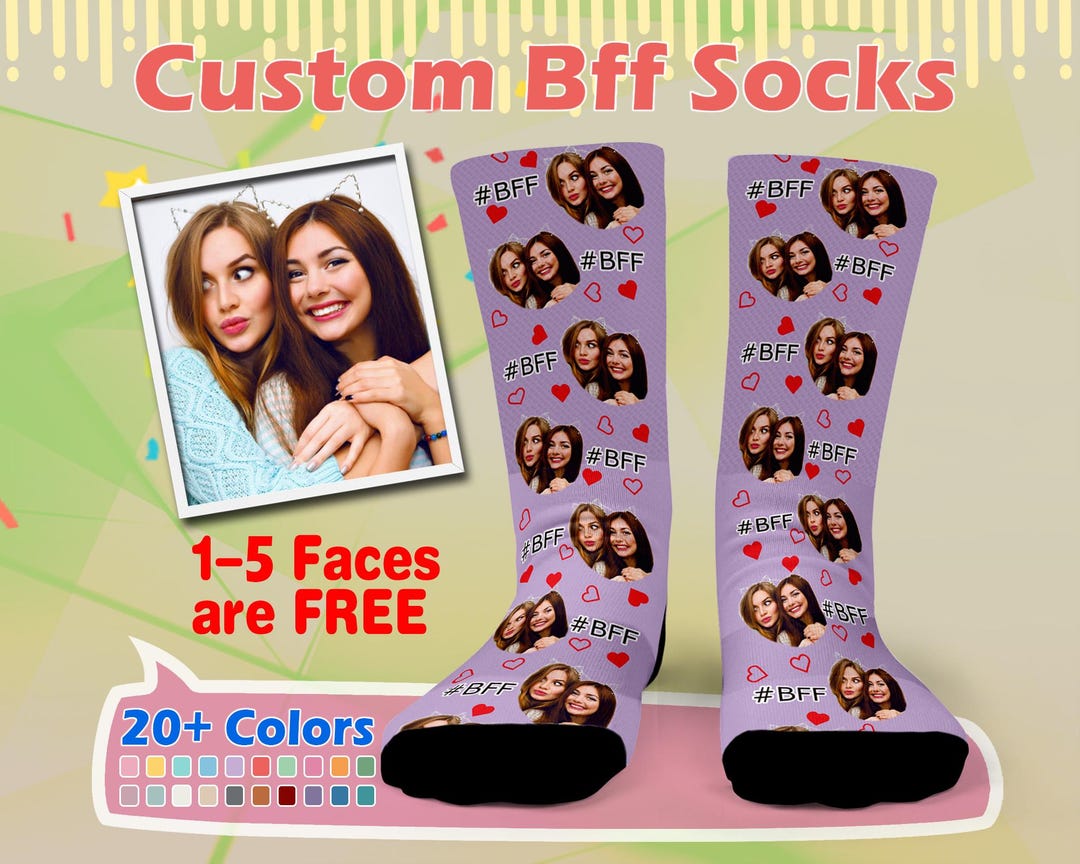 Custom Socks for Best Friend,best Friend Forever on Socks,gift for Bff ...