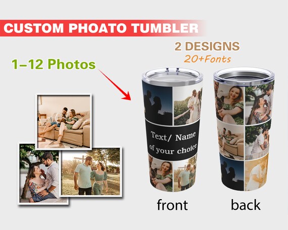 Custom Tumbler With Any Picture Personalized Photo Collage - Etsy