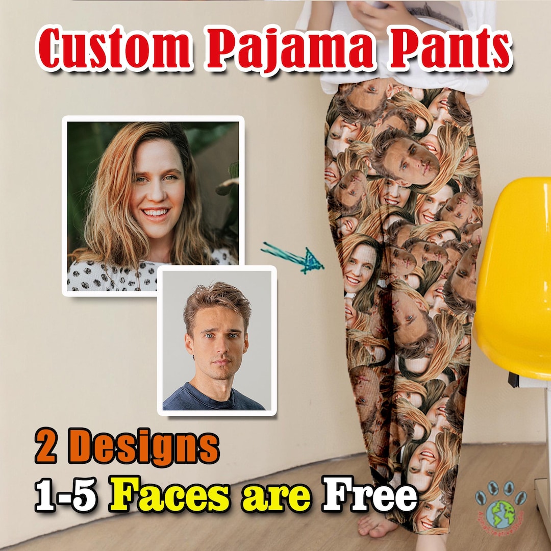 Custom Face Pajama Pants, Pajama Pants for Women Men, Custom Family ...