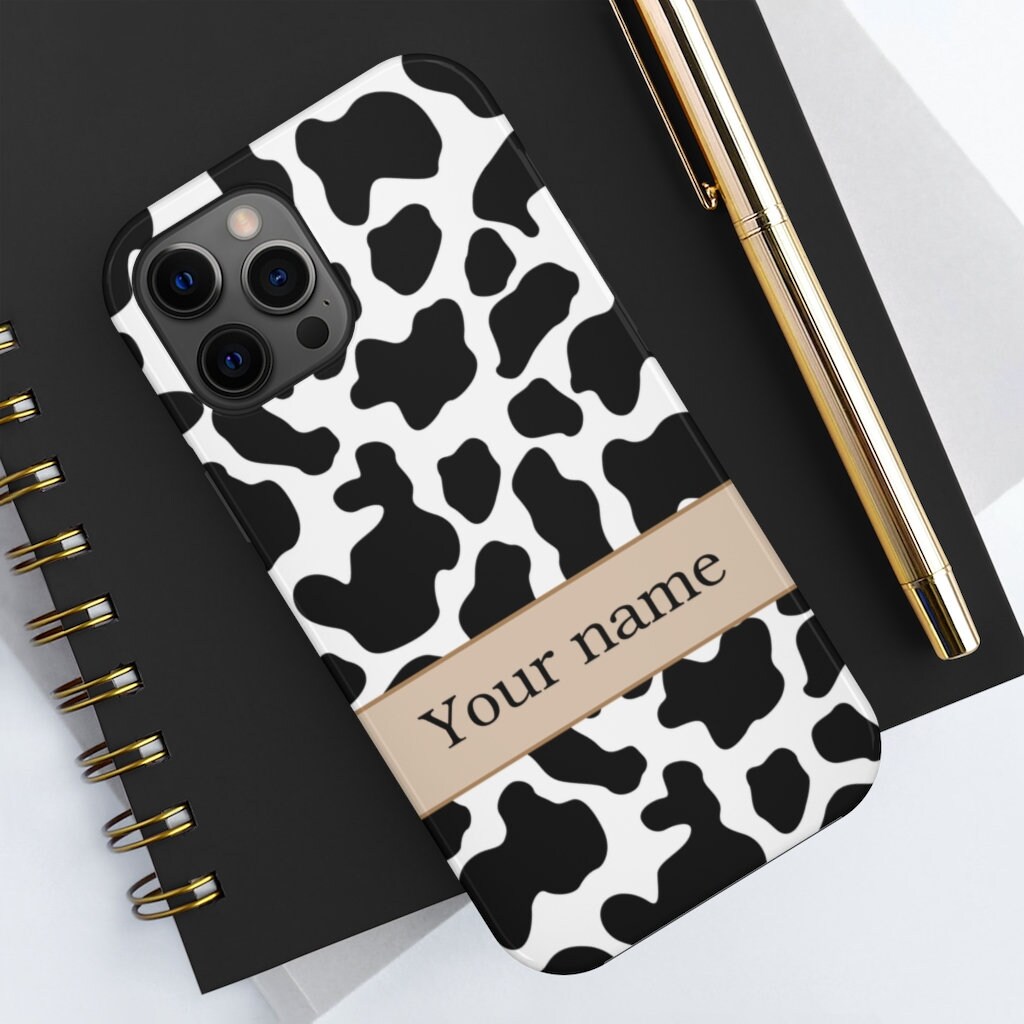 Cow Print Phone Case Cow Pattern Design Custom Name Monogram - Etsy