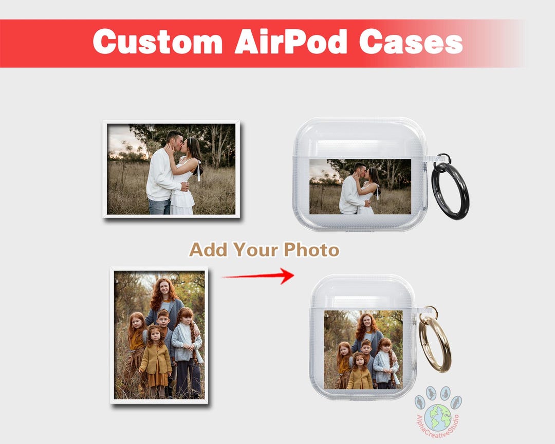 Custom Photo Clear Airpods Case,airpods Case With Dog,apple Airpods ...