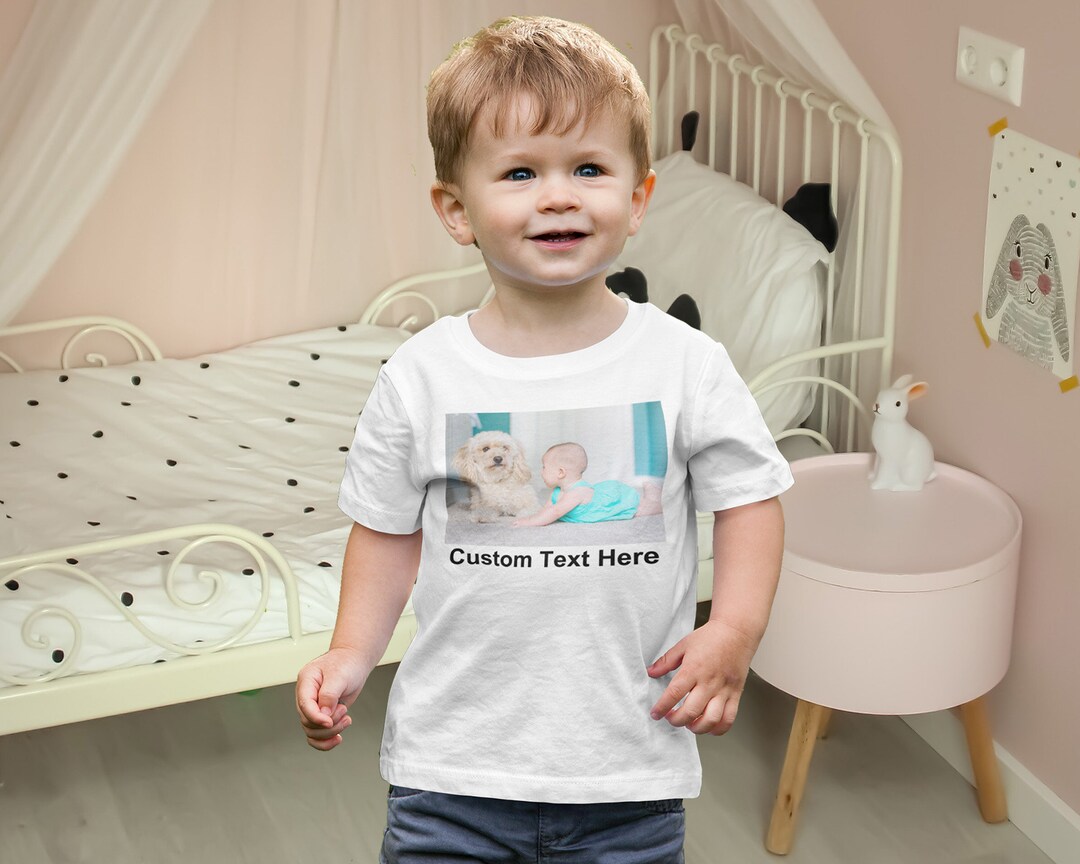 Custom Infant or Toddler T-shirt With Photo, Customized Shirt for Kids With Text, Personalized ...