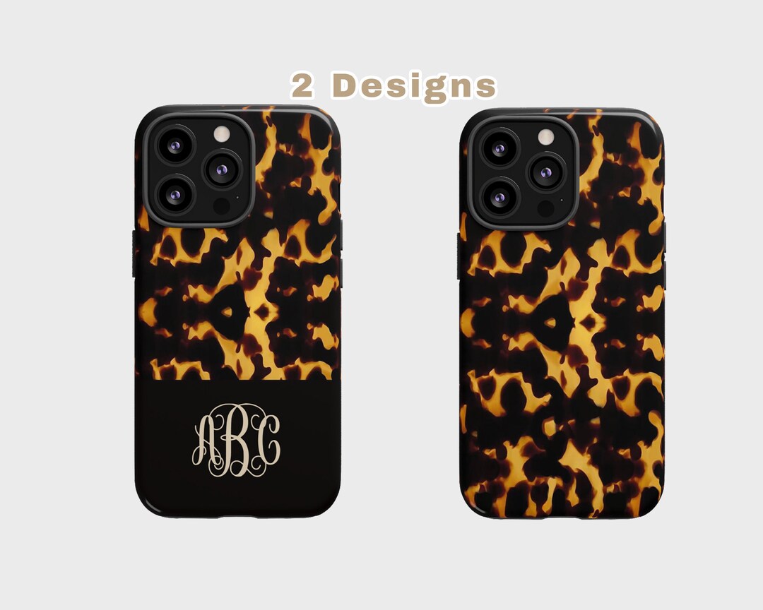 Tortoise Shell Phone Case,custom Tortoiseshell Print W/monogram,personalized Tortoiseshell ...