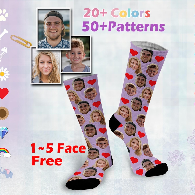 Funny Socks Face Print - Etsy