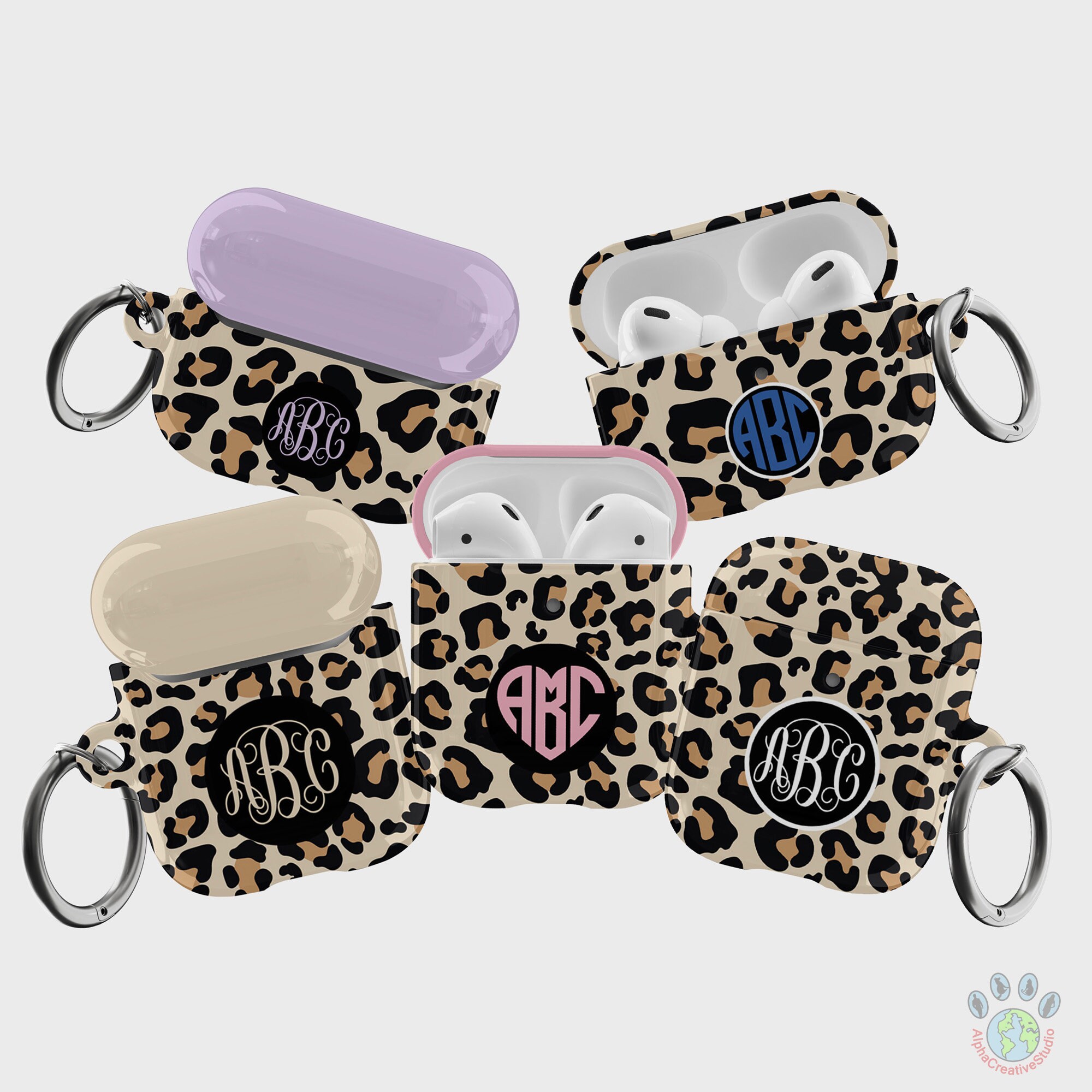 LEOPARD Monogram Airpod Case Airpod Pro Case Leopard With - Etsy