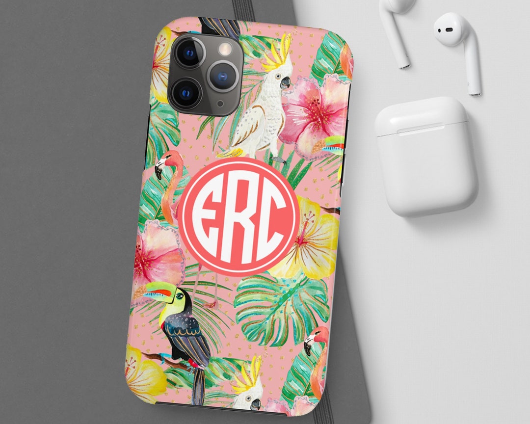 Flamingol Parrot Bird Design Phone Case,initials Monogram Phone Case ...