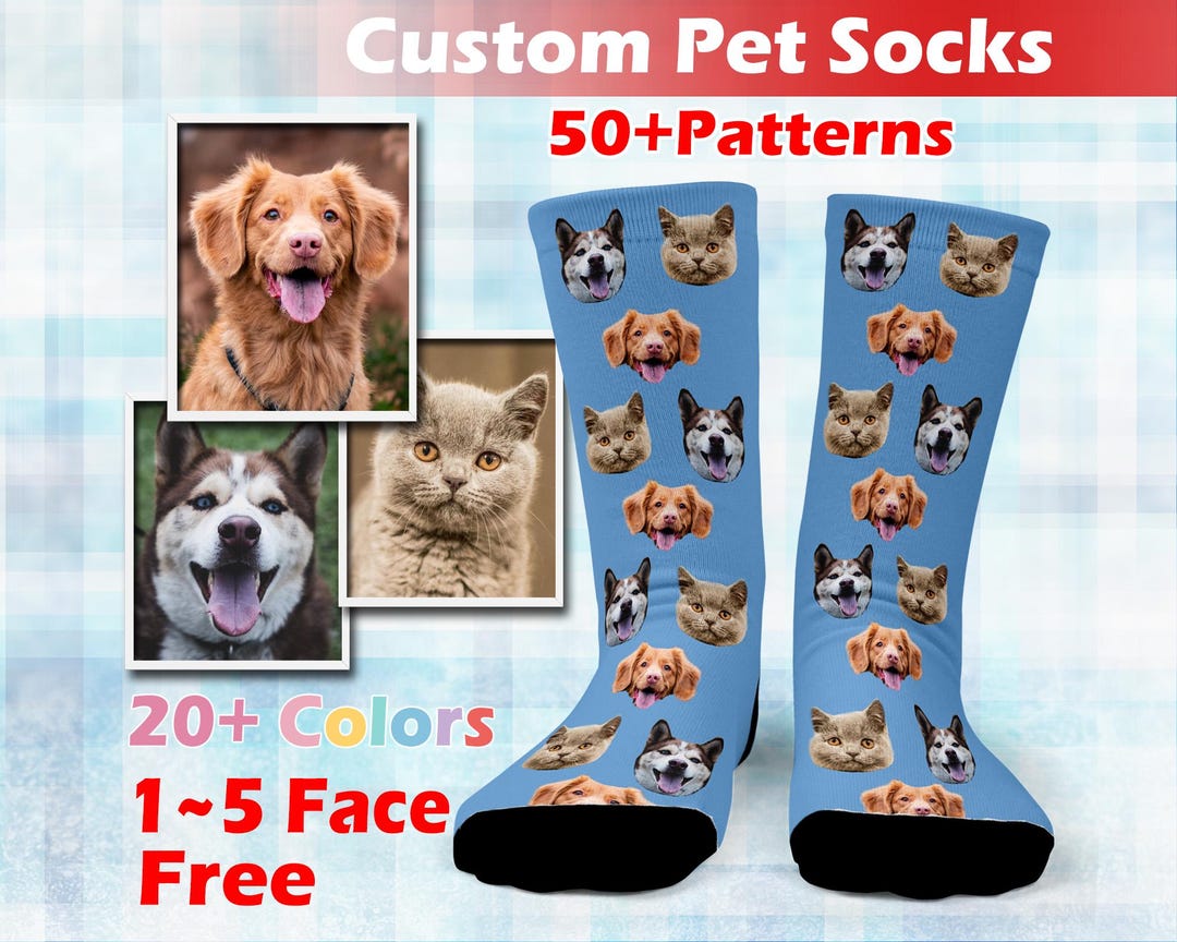 Custom Pet Socks, Customized Socks With Any Photos and Text ...