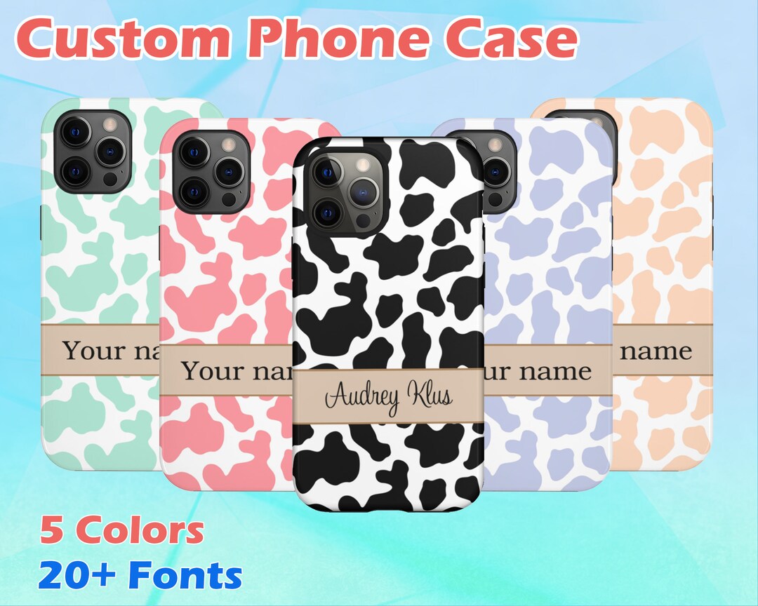 Cow Print Phone Case Cow Pattern Design Custom Name Monogram - Etsy