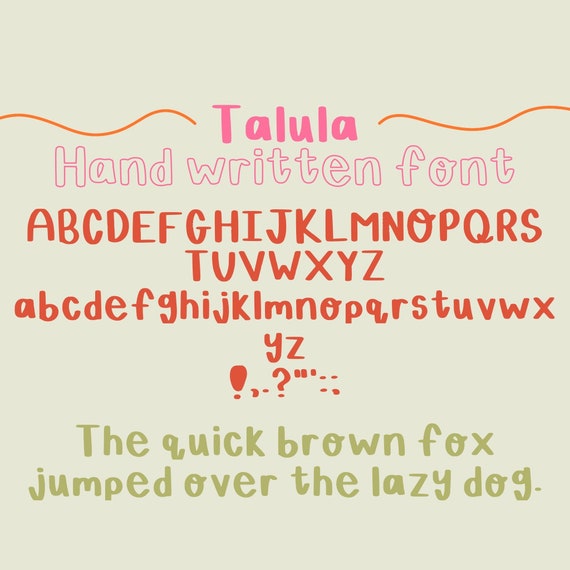 Talula Handwritten Font | Etsy