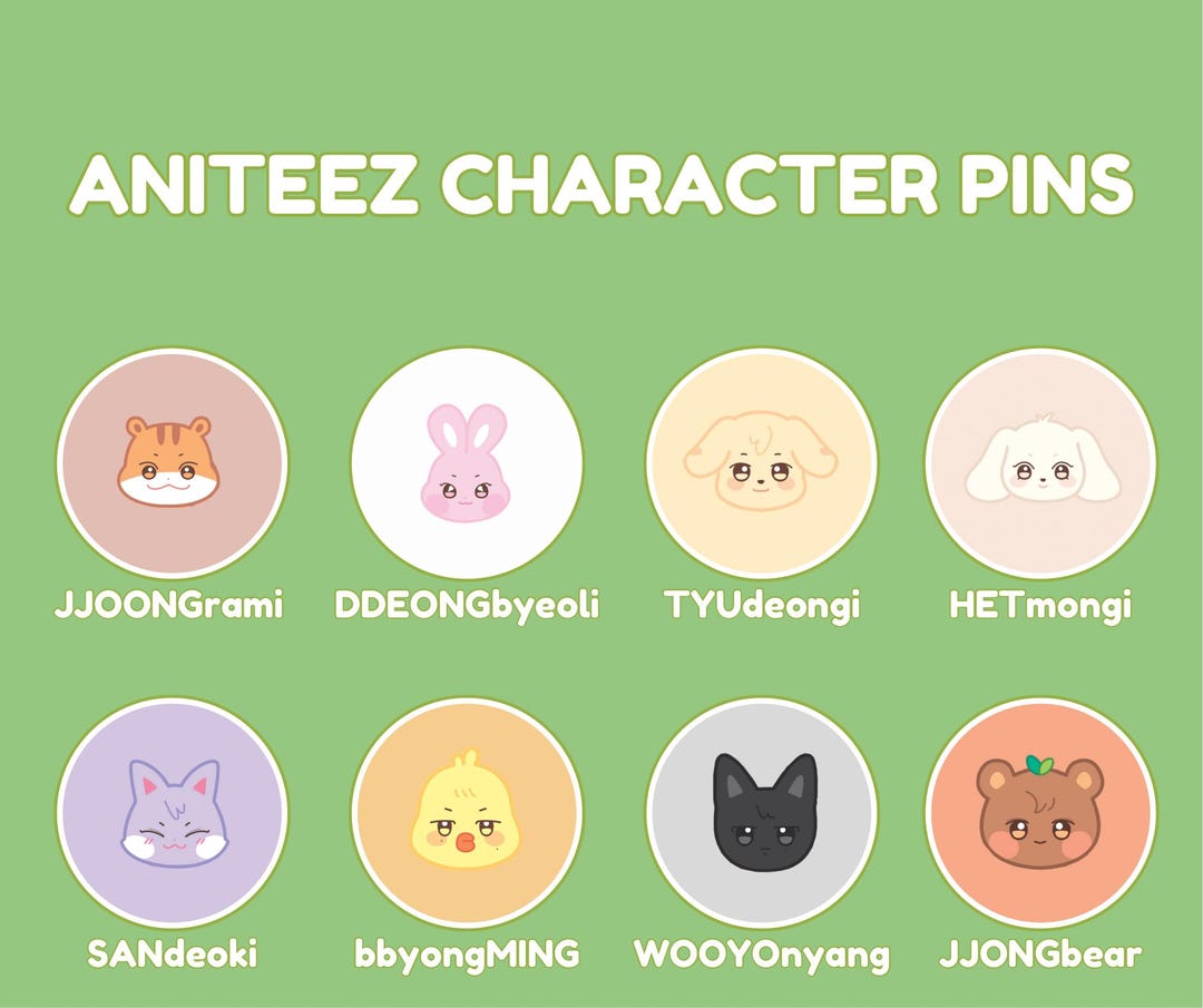 Ateez ANITEEZ Button Pin, KPOP Ateez Inspired Button Pin, Ateez ...