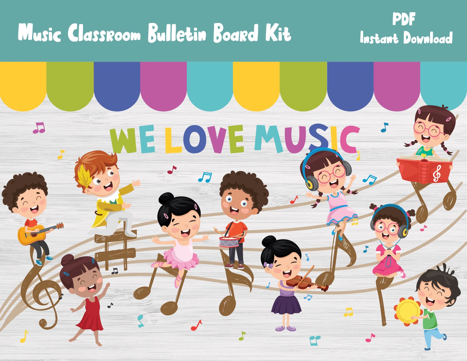 Music Classroom Bulletin Board Kit/music Class Room Decor/wall Door ...