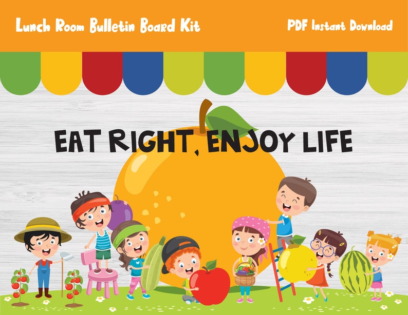 Lunch Room Bulletin Board Kit/set/school Cafeteria Wall Decor ...