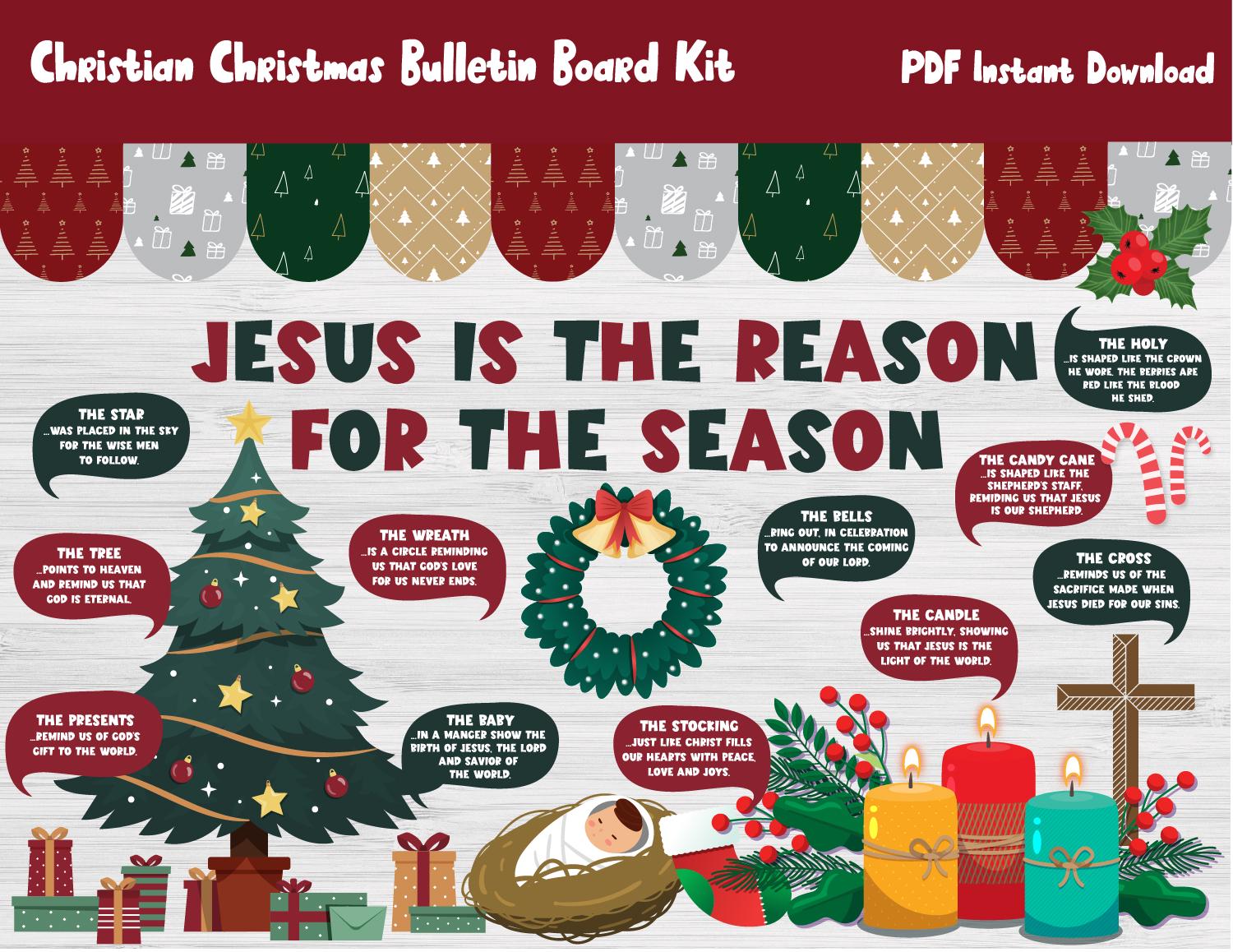 Christian Christmas Bulletin Board Kit/nativity Church Sunday School ...