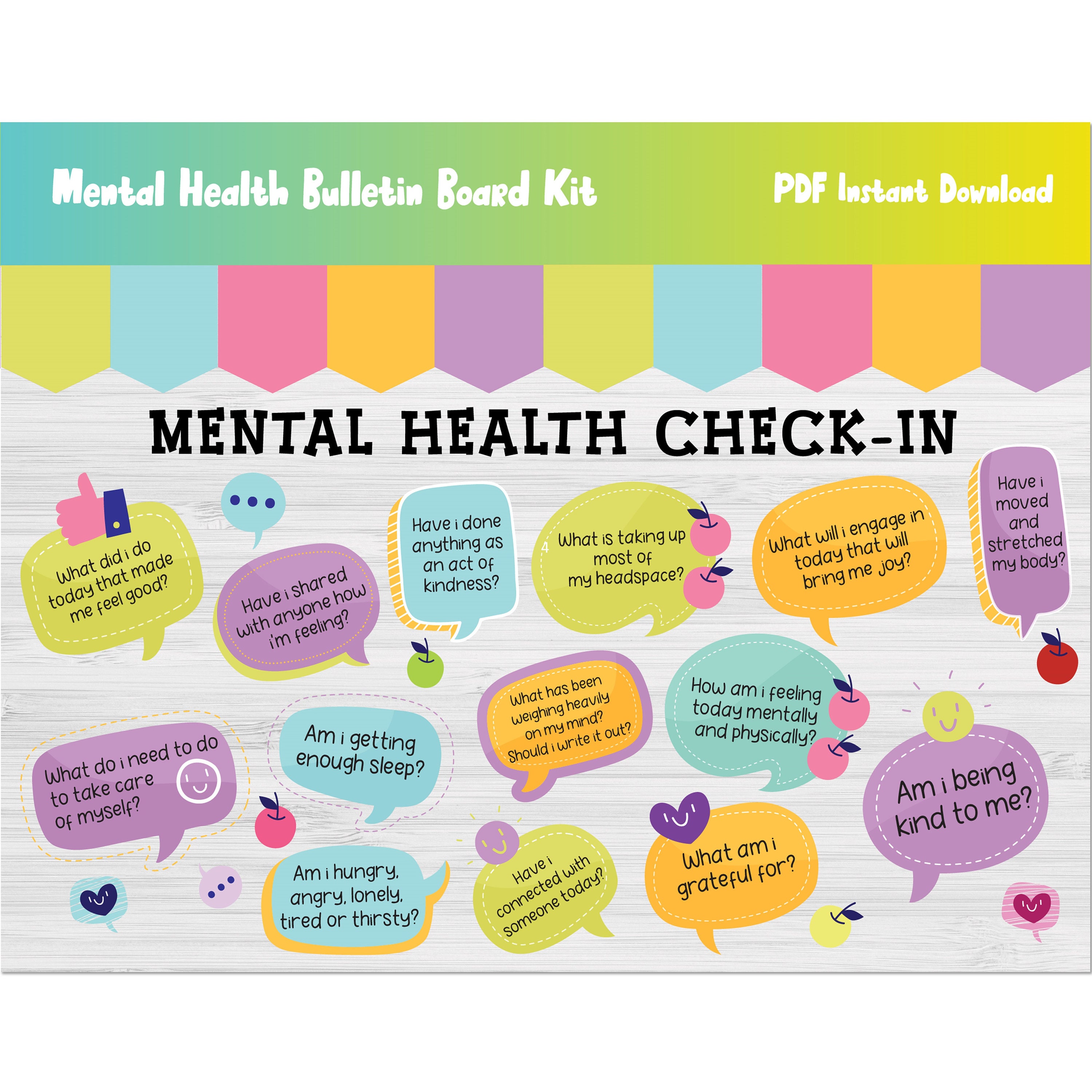 Mental Health Bulletin Board Kits/sel/social Emotional Learning/school ...