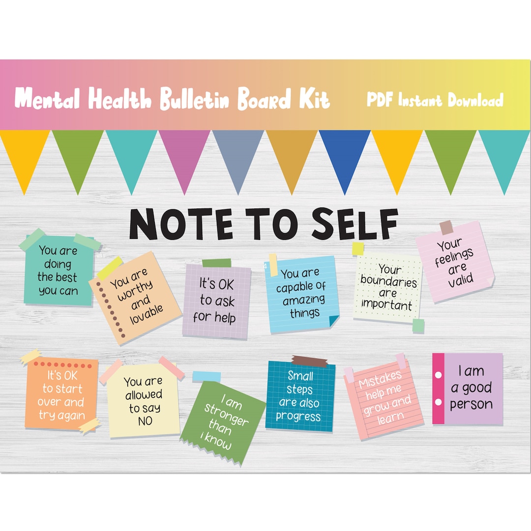Mental Health Bulletin Board Kits/positive Affirmation Printable/school ...