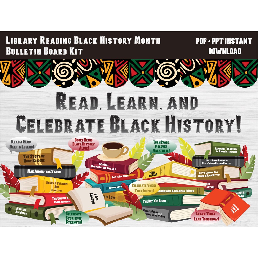 Black History Month Library Reading Bulletin Board Kit/february ...