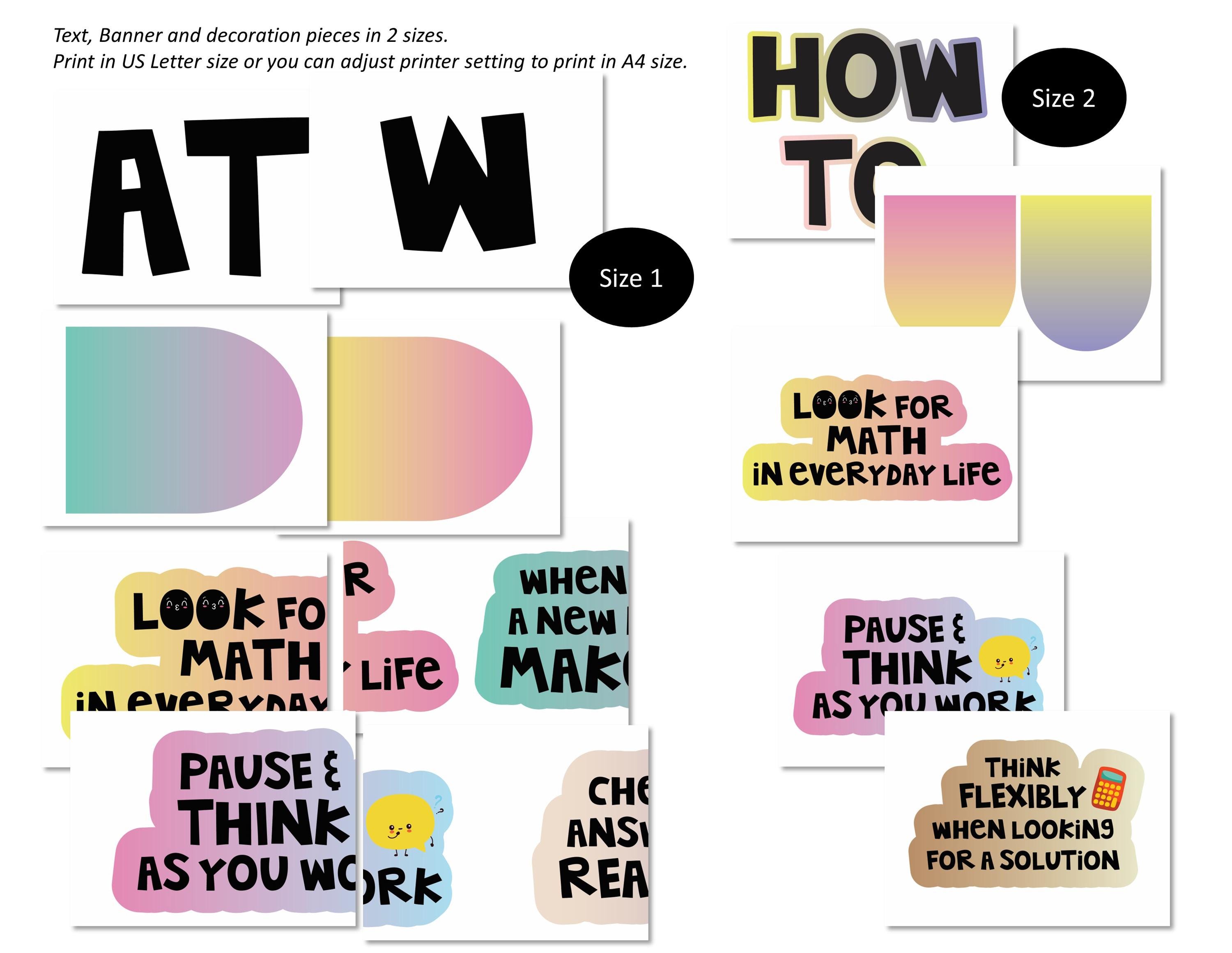 Math Bulletin Board Kit/growth Mindset/ Classroom Decor/wall Door ...