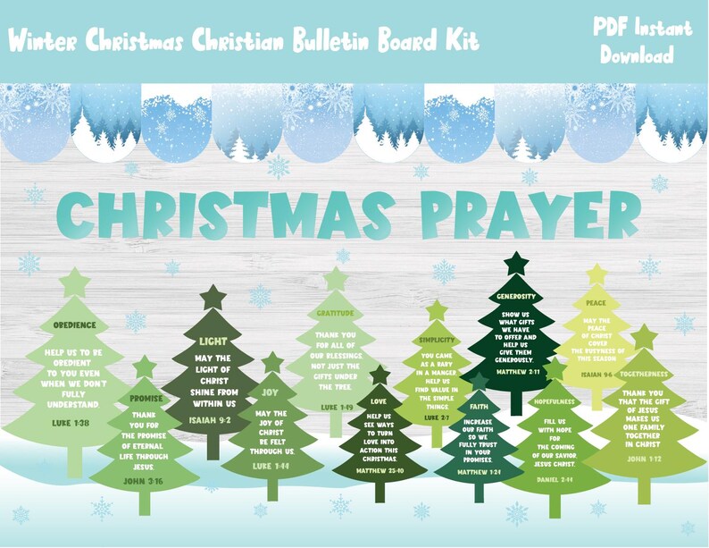 Christian Christmas Bulletin Board Kit/church/winter Classroom Wall ...