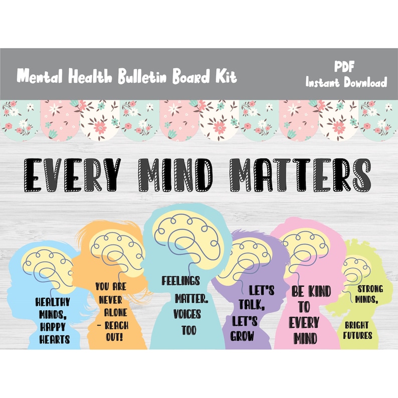 Mental Health Bulletin Board Kit/motivational/school Counselor ...