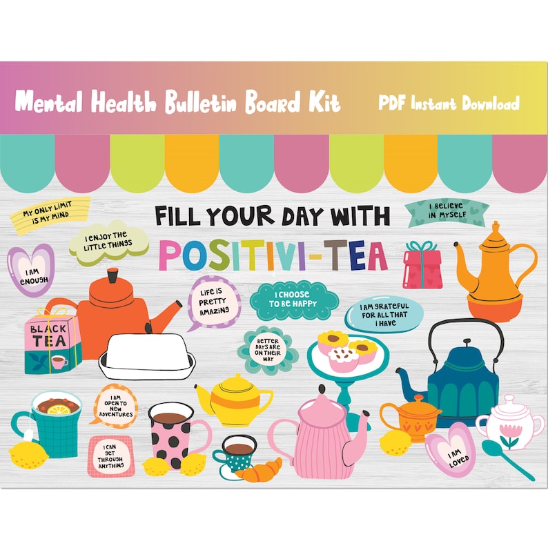 Mental Health Bulletin Board Kit/growth Mindset/positive Affirmation ...