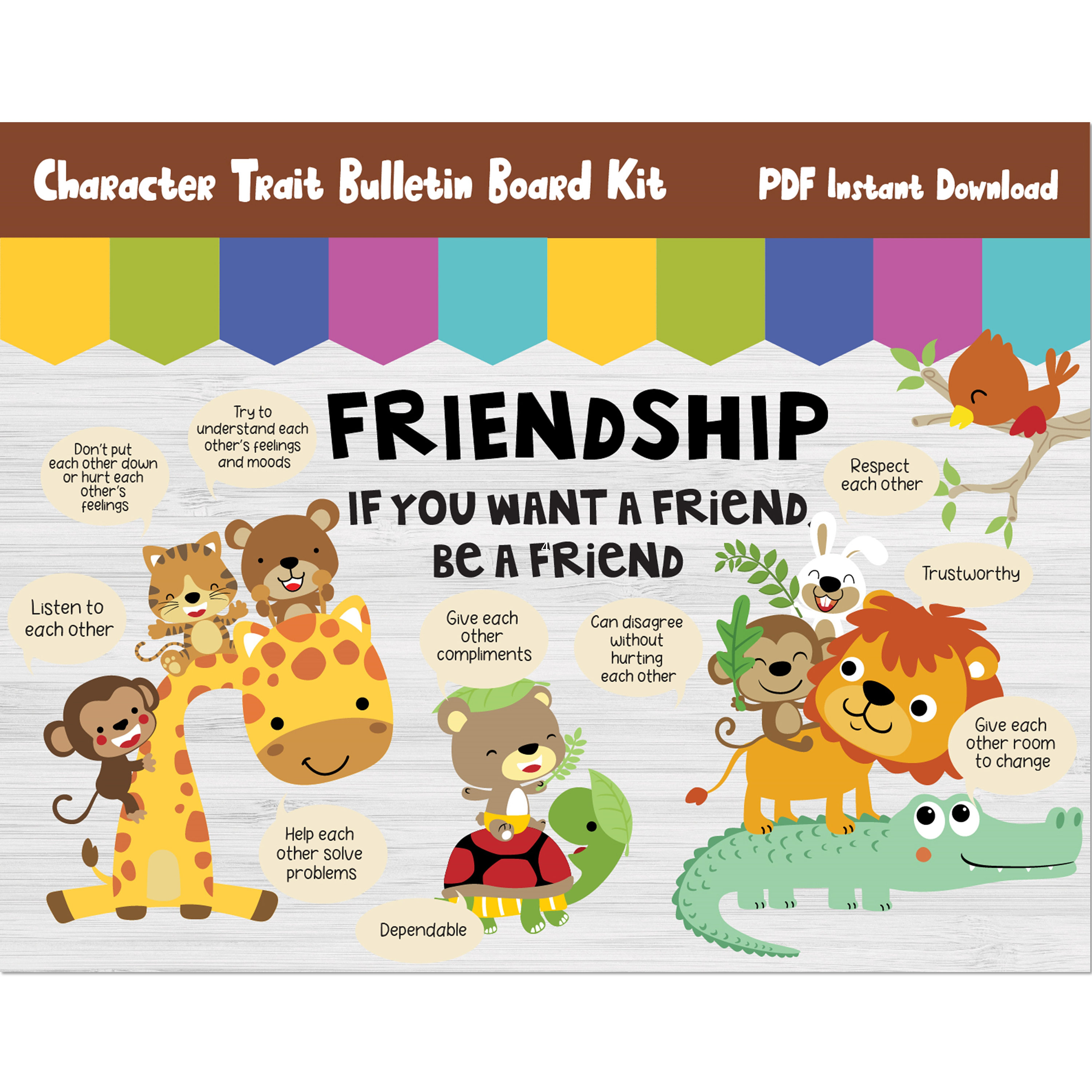 Character Traits Bulletin Board Kit/preschool Classroom Decor ...