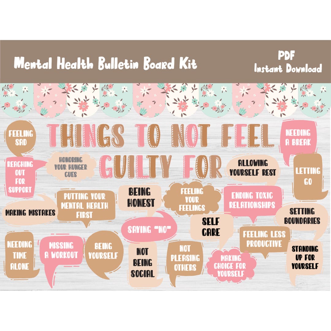 Mental Health Bulletin Board Kit/school Counselor/counseling/classroom ...