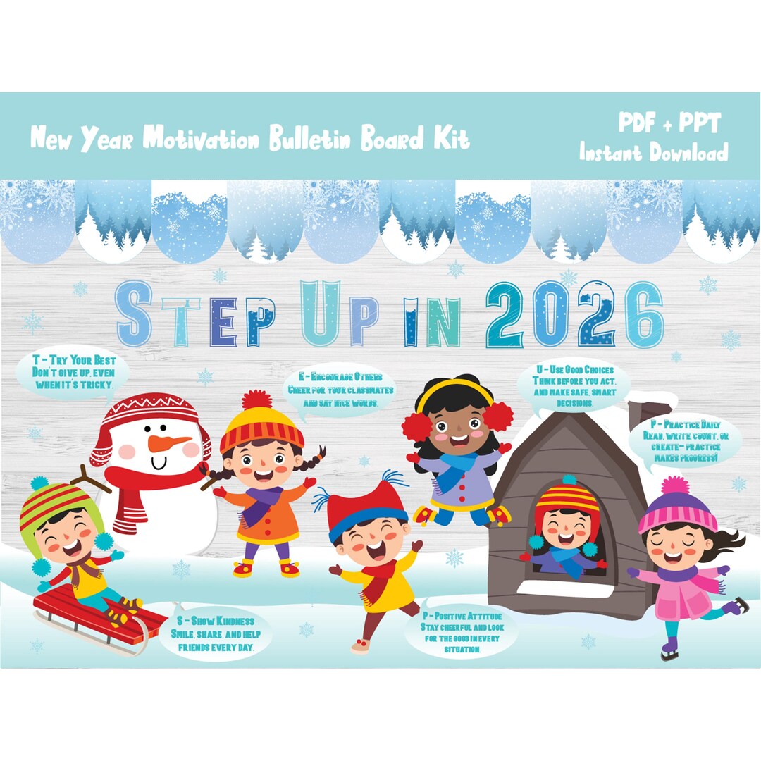 Elementary New Year Growth Mindset Bulletin Board Kit/january 2026 ...