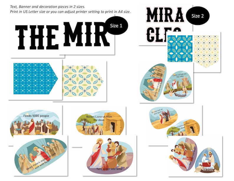 Miracles of Jesus/christian Bulletin Board Kit/bible Verse/classroom ...