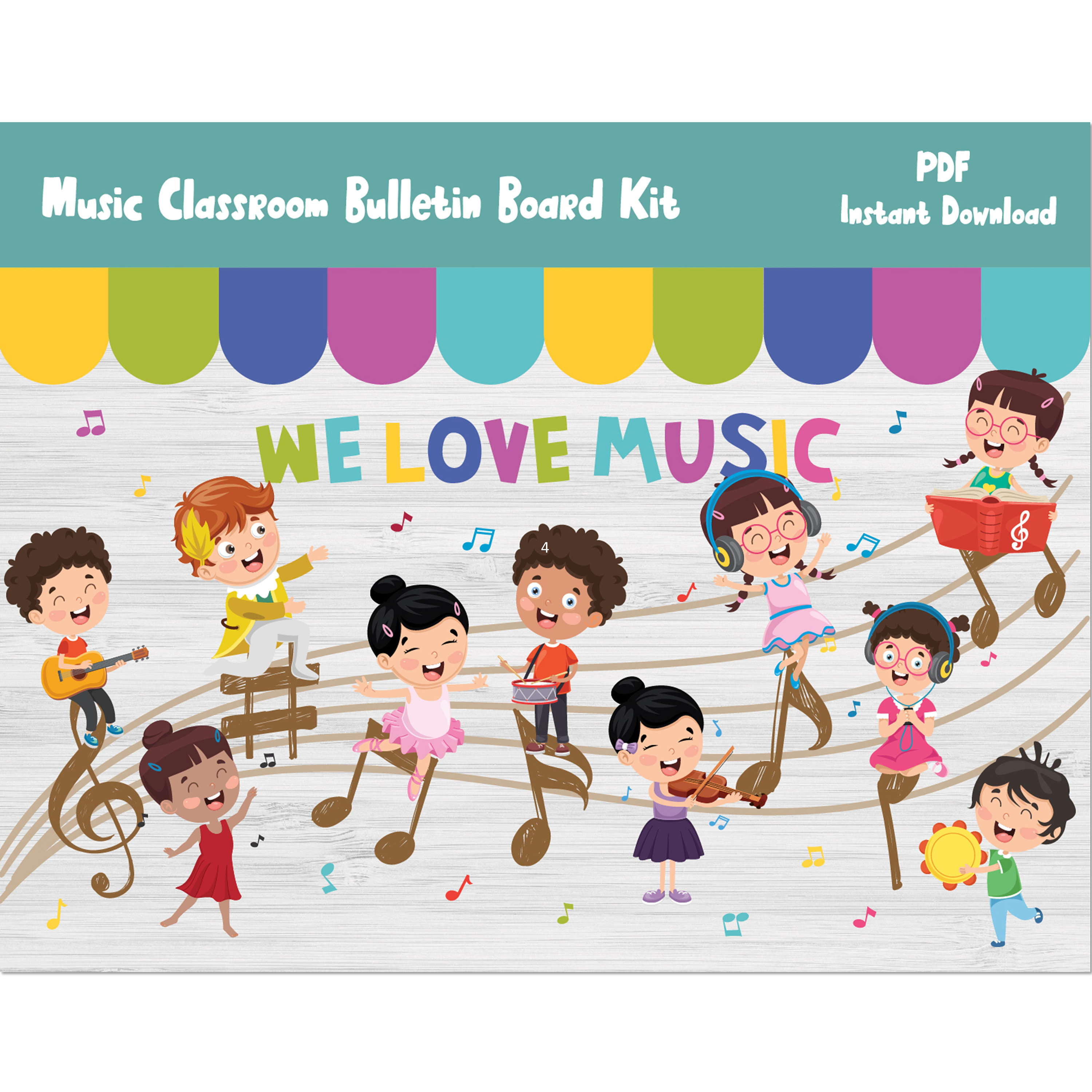 Music Classroom Bulletin Board Kit/music Class Room Decor/wall Door ...