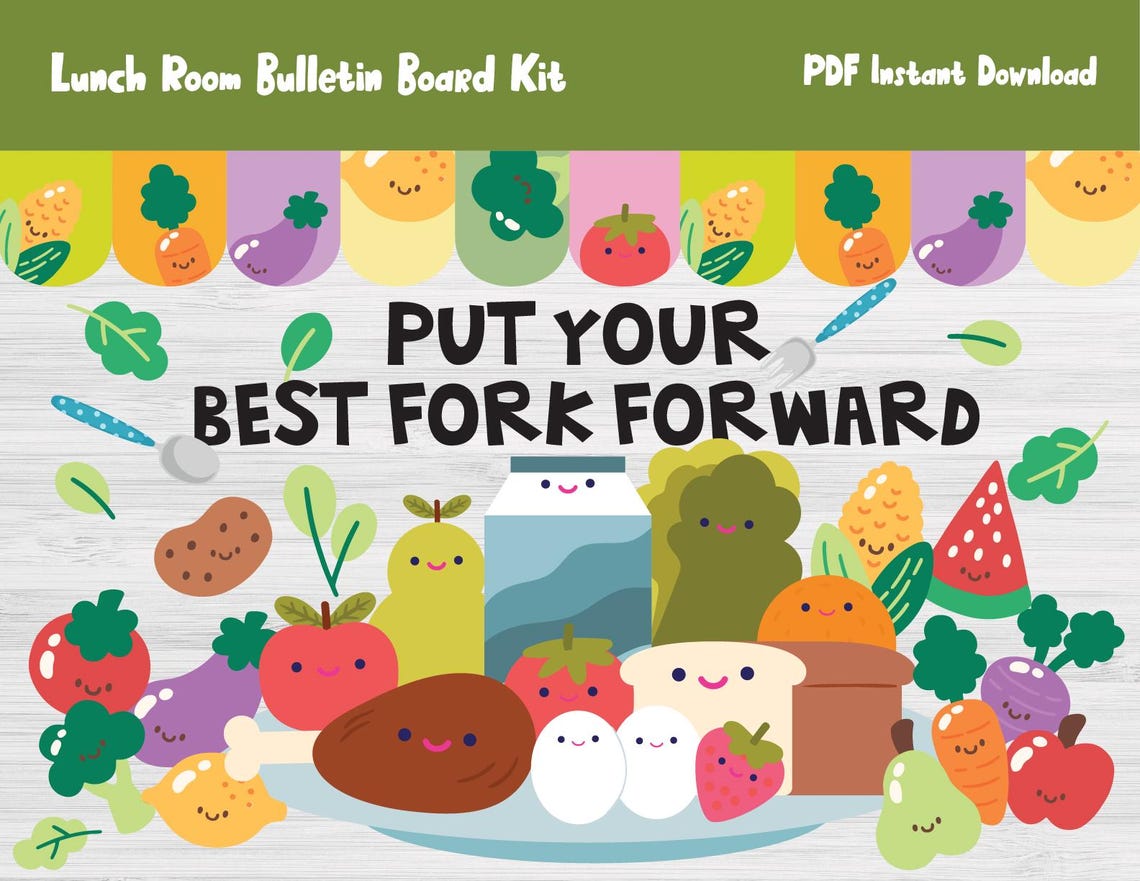 Lunchroom/lunch Room Bulletin Board Kit/school Cafeteria Wall Decor ...